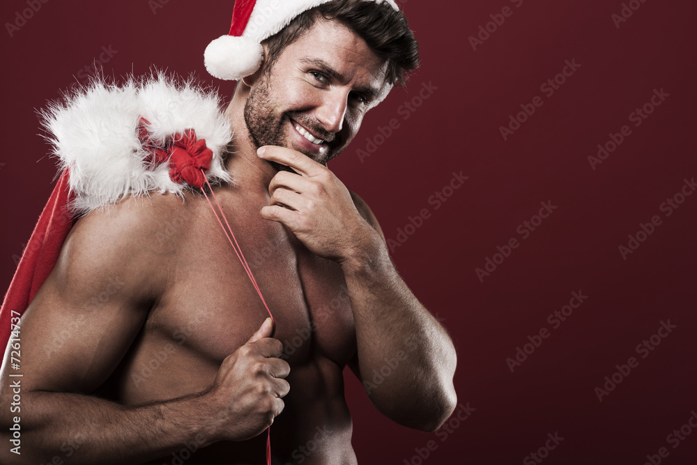 Happy and handsome santa claus Stock Photo | Adobe Stock