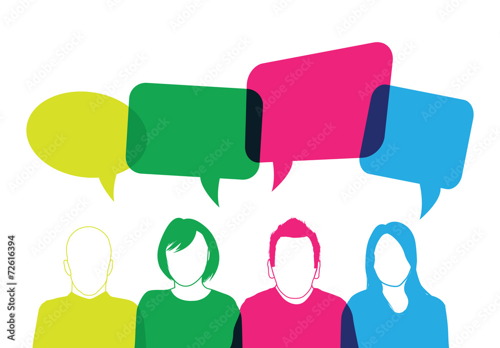 colourful people speaking Stock Vector | Adobe Stock