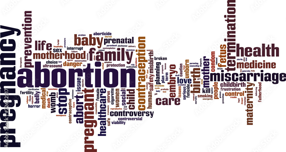 Abortion word cloud concept. Vector illustration Stock Vector | Adobe Stock