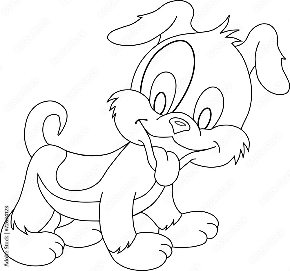 Perrito para colorear Stock Vector | Adobe Stock