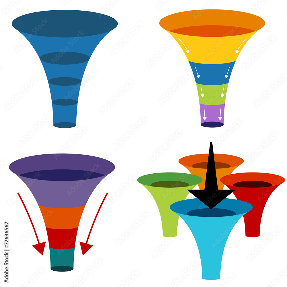 3d Funnel Charts Stock Vector | Adobe Stock