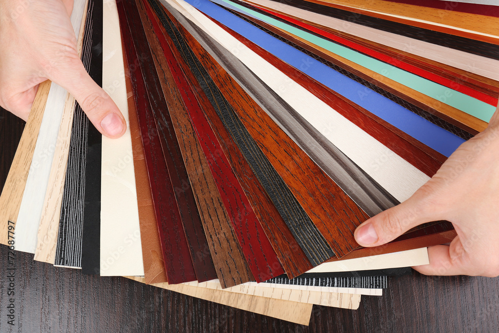 Color palette for furniture on table close-up Stock Photo | Adobe Stock