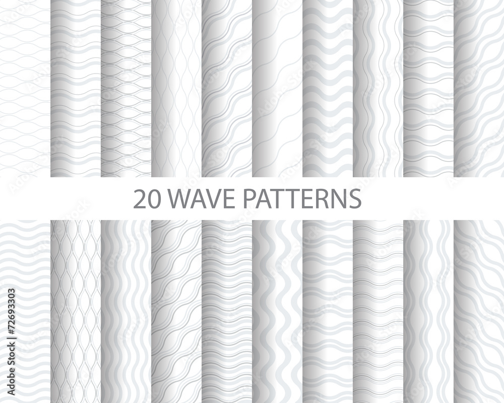 20 wave patterns Stock Vector | Adobe Stock