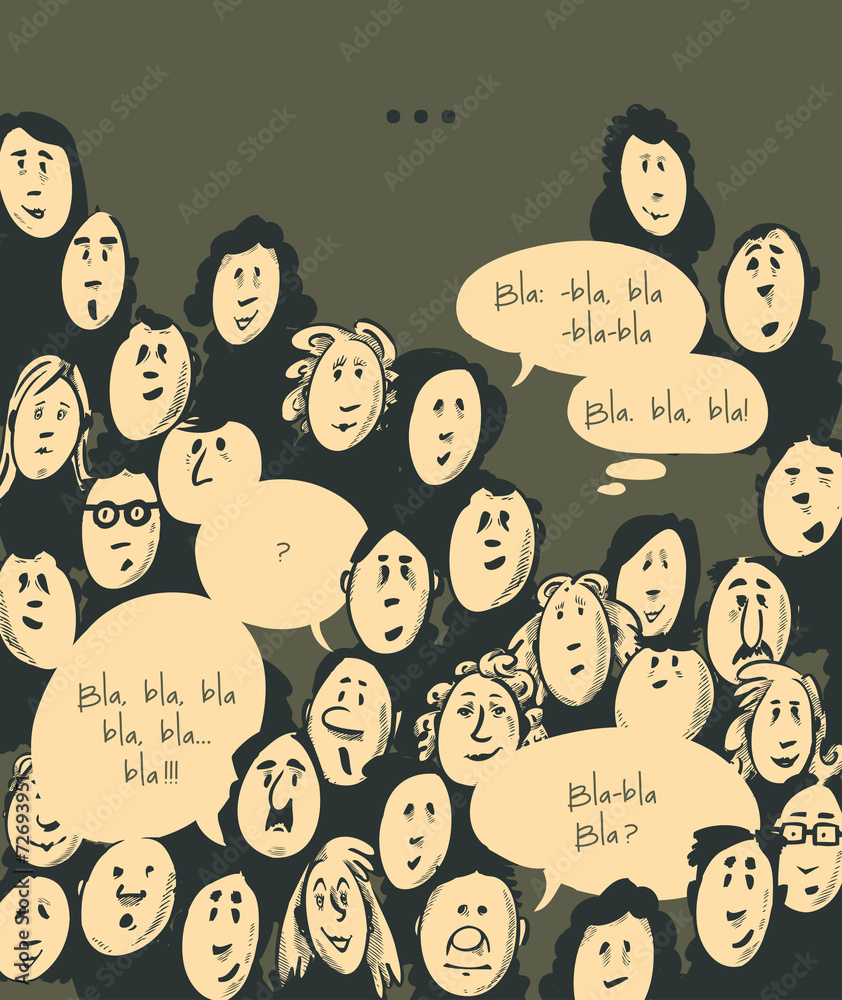 Dialog- cartoon characters - dark background Stock Vector | Adobe Stock