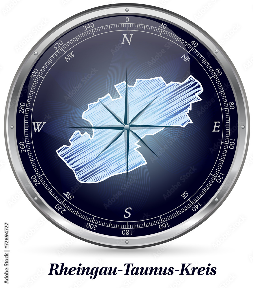 Karte von Rheingau-Taunus-Kreis Stock-Vektorgrafik | Adobe Stock