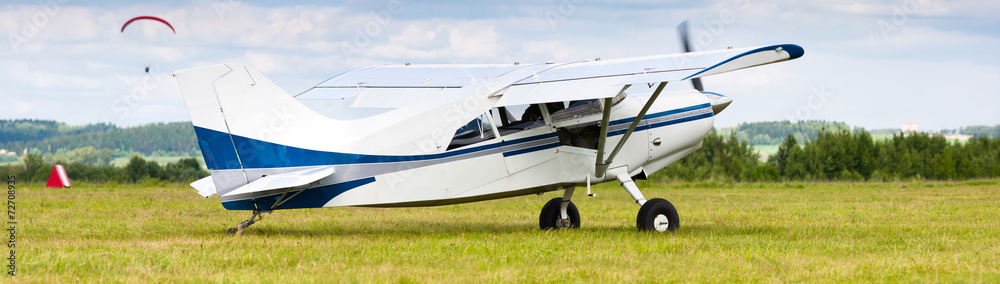 landed airplane Stock Photo | Adobe Stock