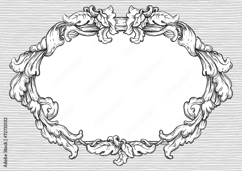 Vector retro background with ornate border at engraving style. Stock ...