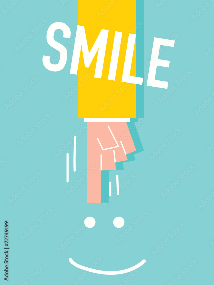 Word SMILE vector illustration Stock Vector | Adobe Stock