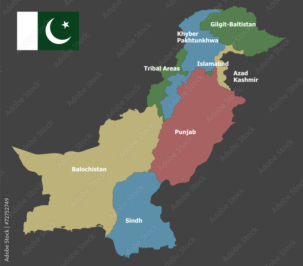 Highly detailed political pakistan map Stock Vector | Adobe Stock