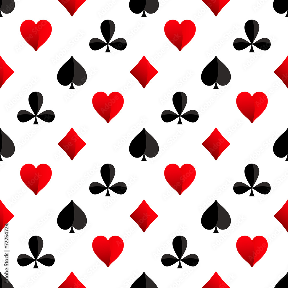 Seamless background with card suits Stock Vector | Adobe Stock