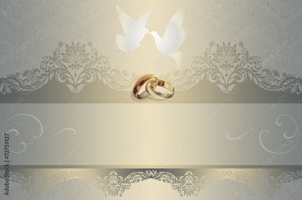 Doves With Wedding Rings Background