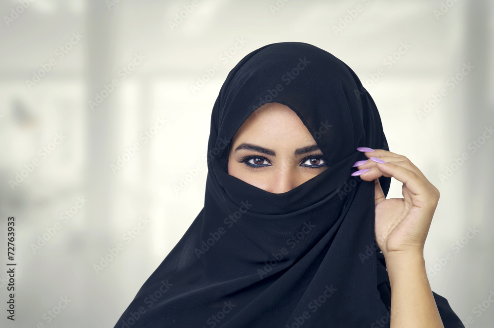Beautiful Muslim girl wearing burqa closeup Stock Photo | Adobe Stock