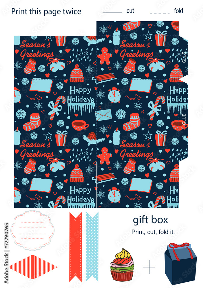 Gift box template Stock Vector | Adobe Stock