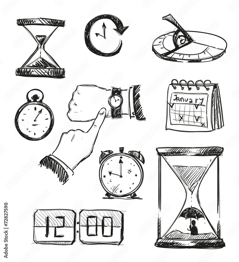 time symbols. Time icons. Vector illustration. Stock Vector | Adobe Stock