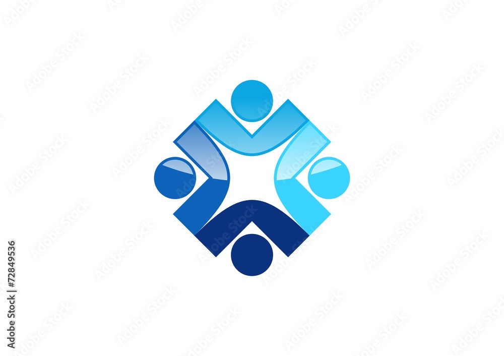 Social Team Network Logo design,Teamwork logotype illustration Stock ...
