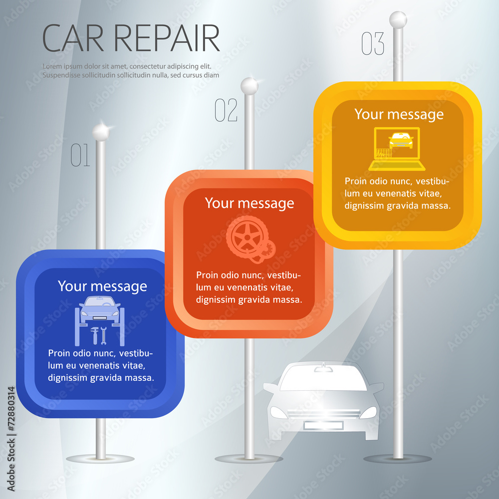 car-repair-car-service-cover-page-booklet-silver-background Stock ...