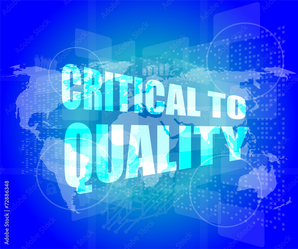 critical to quality word on business digital screen Stock Illustration ...