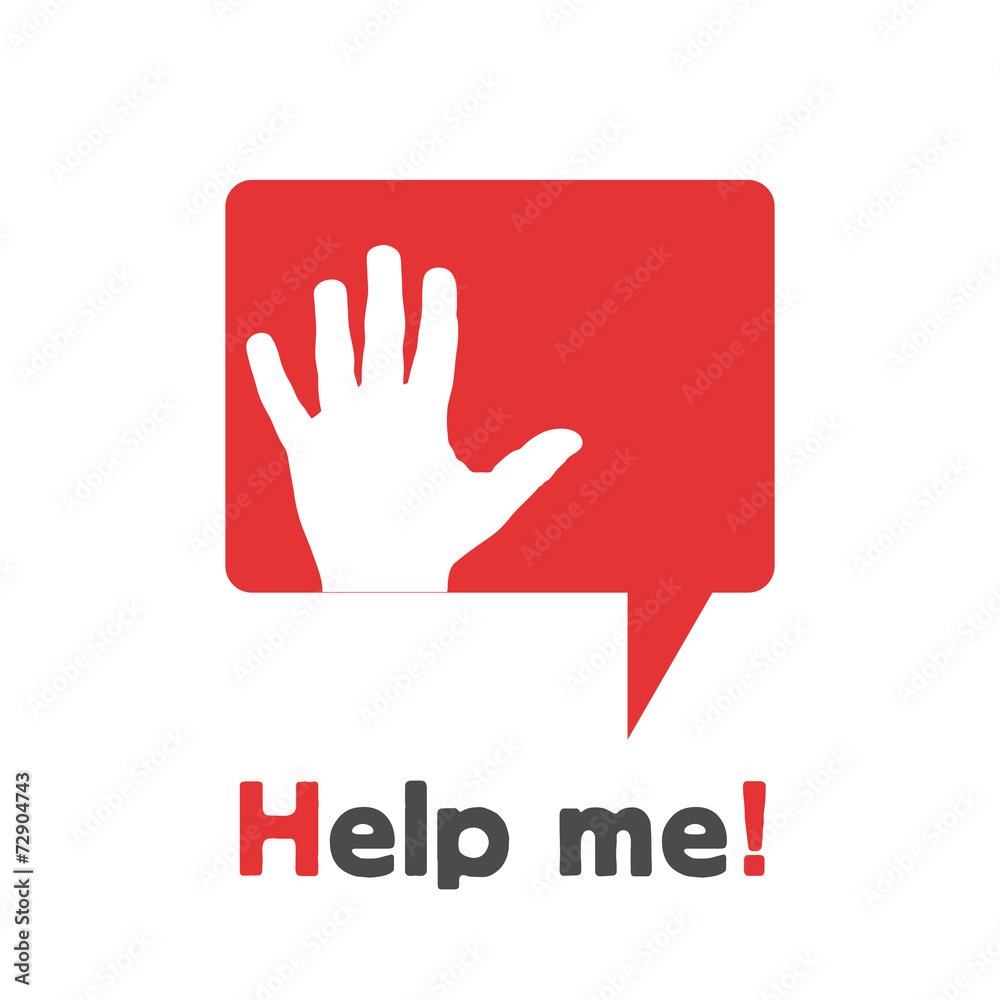 Vector logo speak, cloud with help me Stock Vector | Adobe Stock