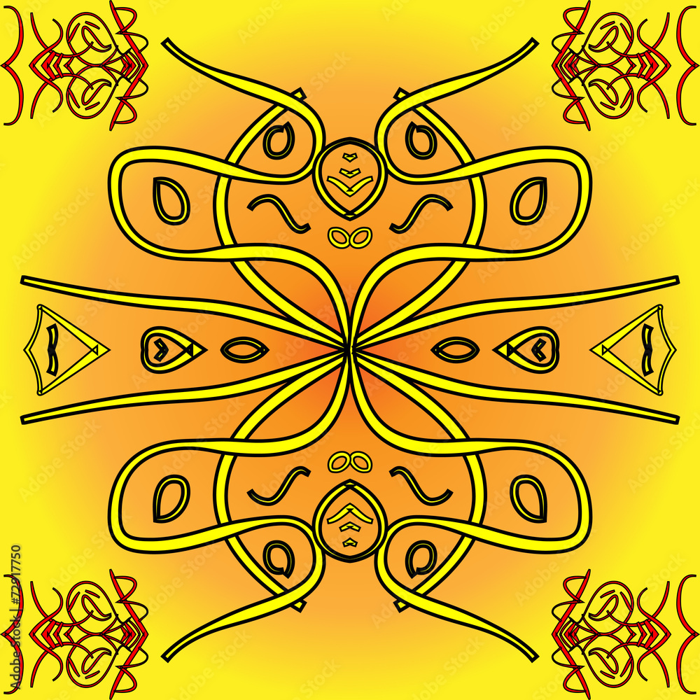 Abstract yellow indigenous background Stock Vector | Adobe Stock