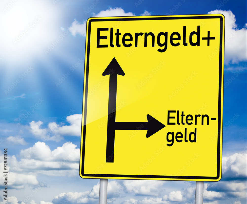 Schild mit Elterngeld+ und Elterngeld Stock Photo | Adobe Stock