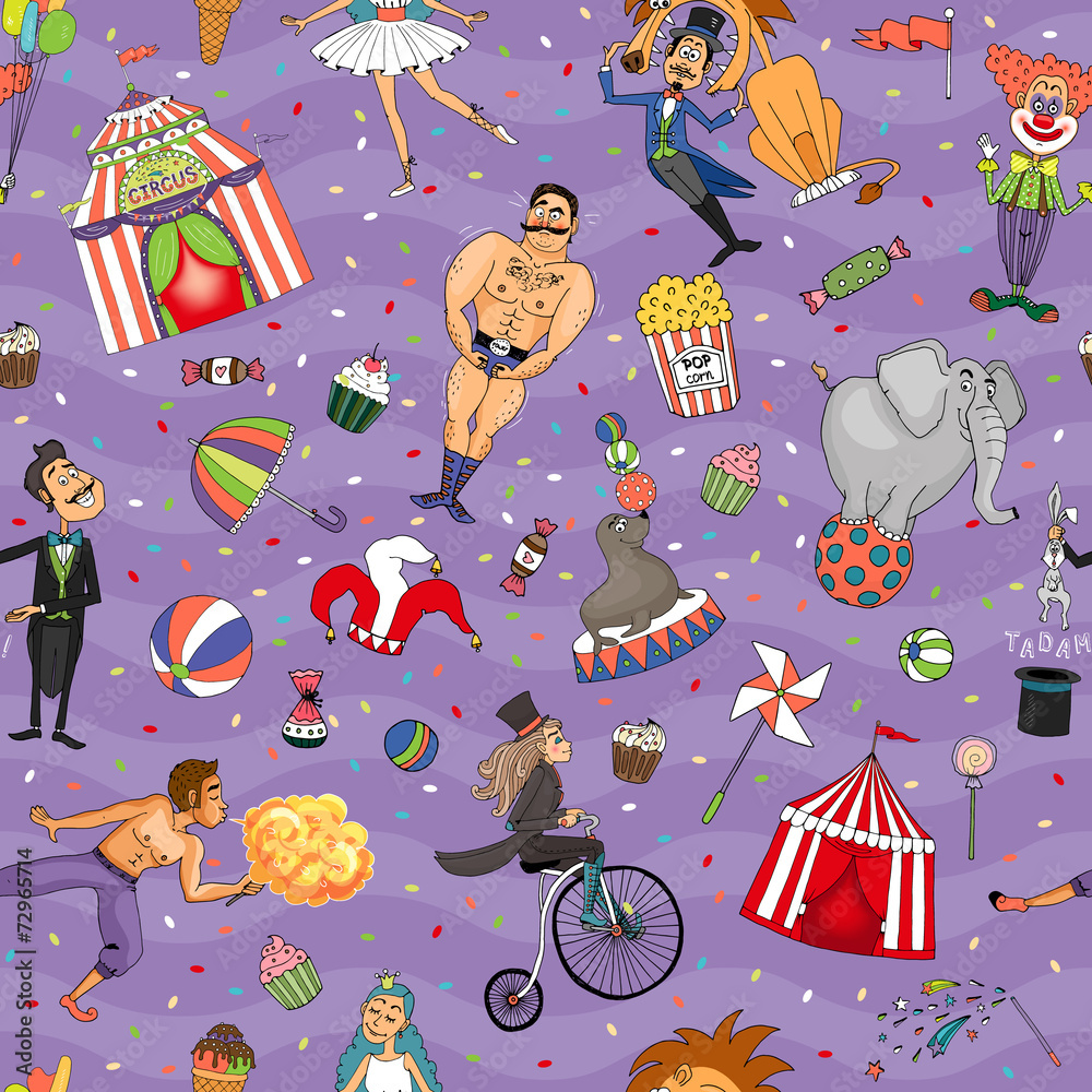 Seamless colorful circus background pattern Stock Vector | Adobe Stock