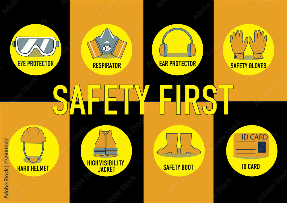 health and safety warning signs. vector illustration Stock Vector ...