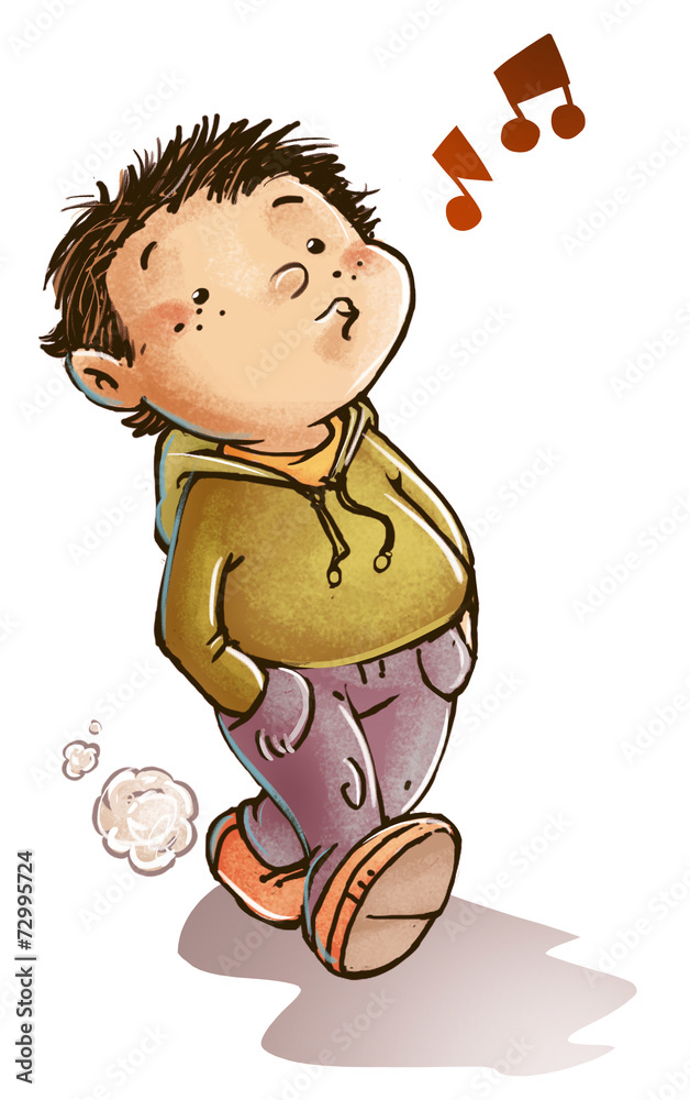 niño silbando ilustración de Stock | Adobe Stock