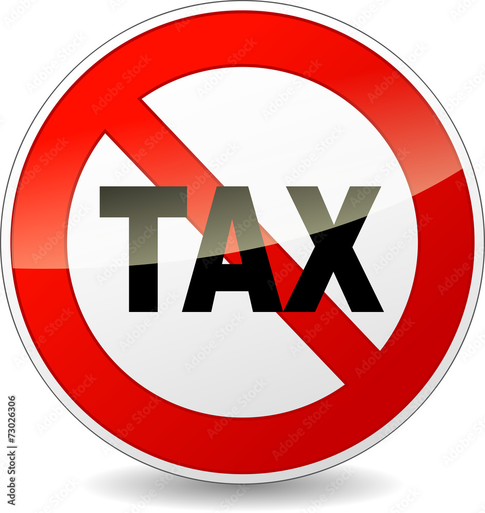 no tax sign Stock Vector | Adobe Stock