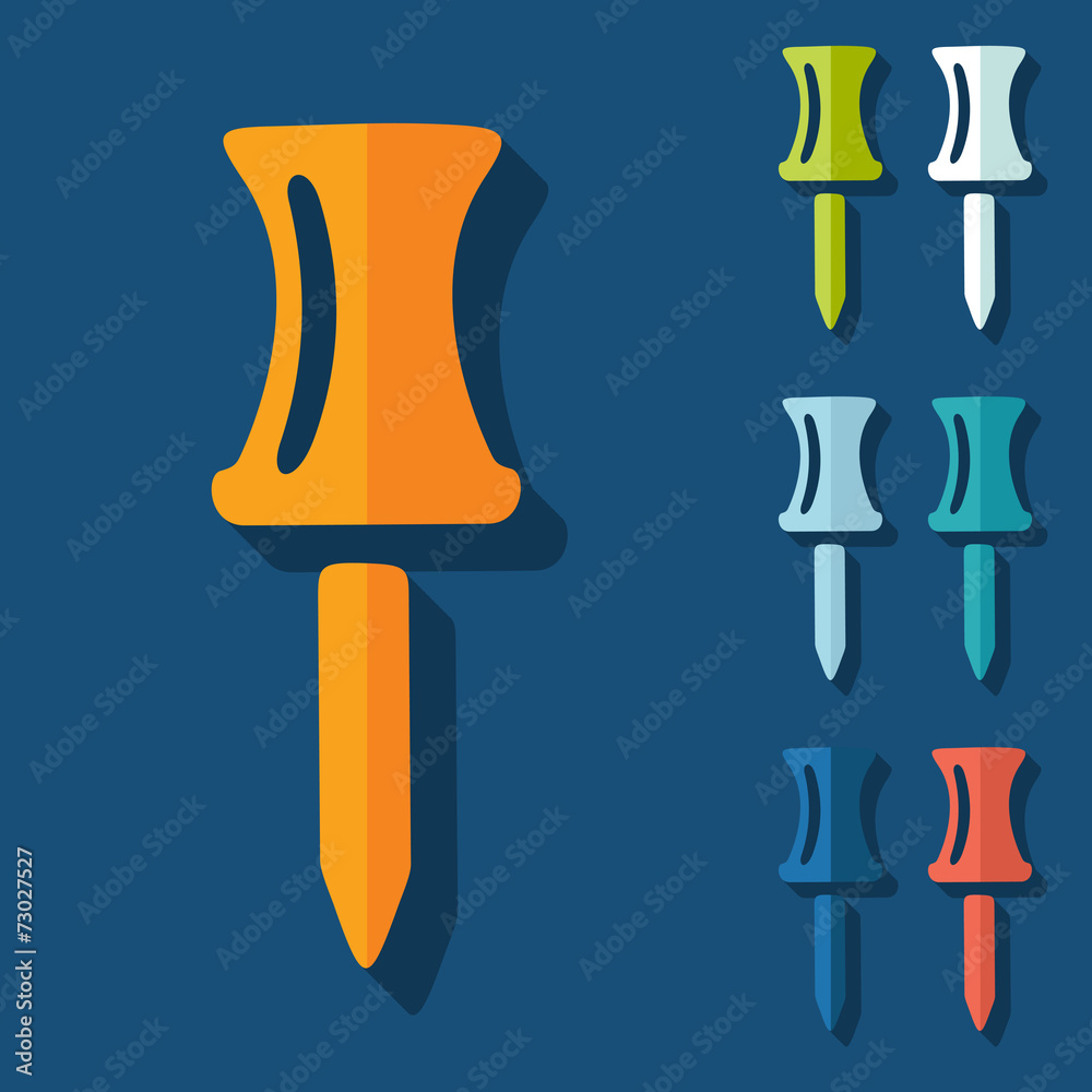 Flat design: push pin Stock Vector | Adobe Stock