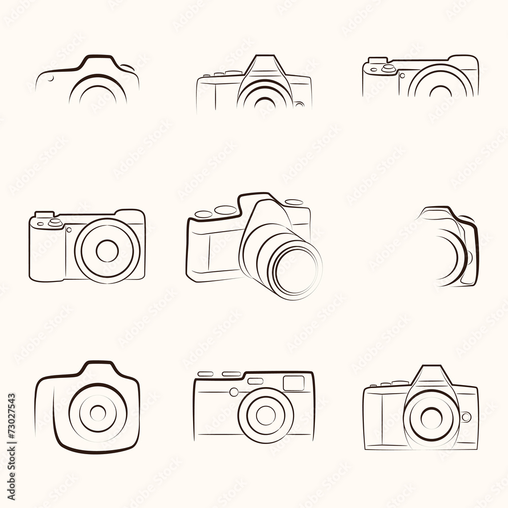 Camera Outline Stock Vector | Adobe Stock