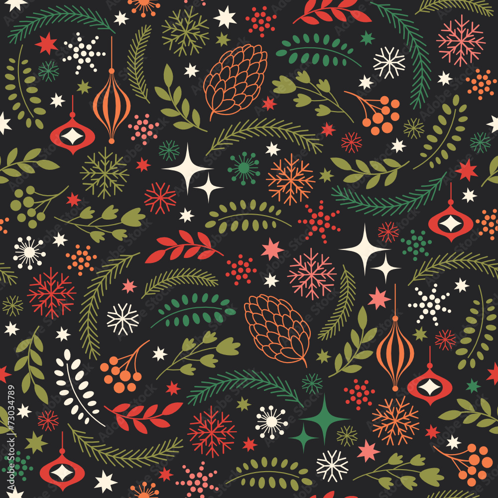 seamless Christmas background Stock Vector | Adobe Stock