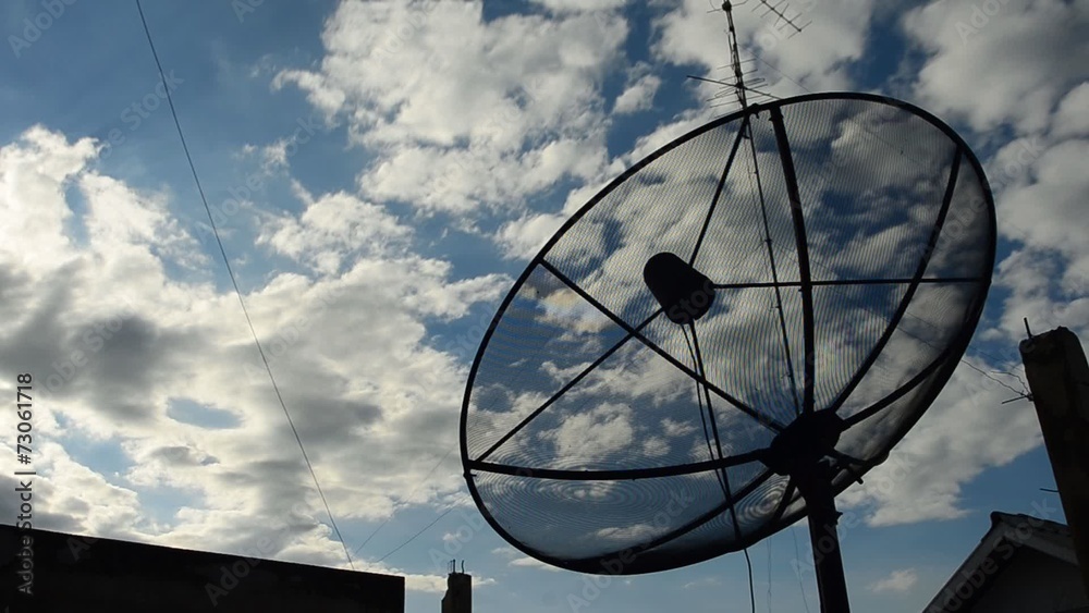 Satellite Dish with Cloudscape. Time lapse Stock Video | Adobe Stock