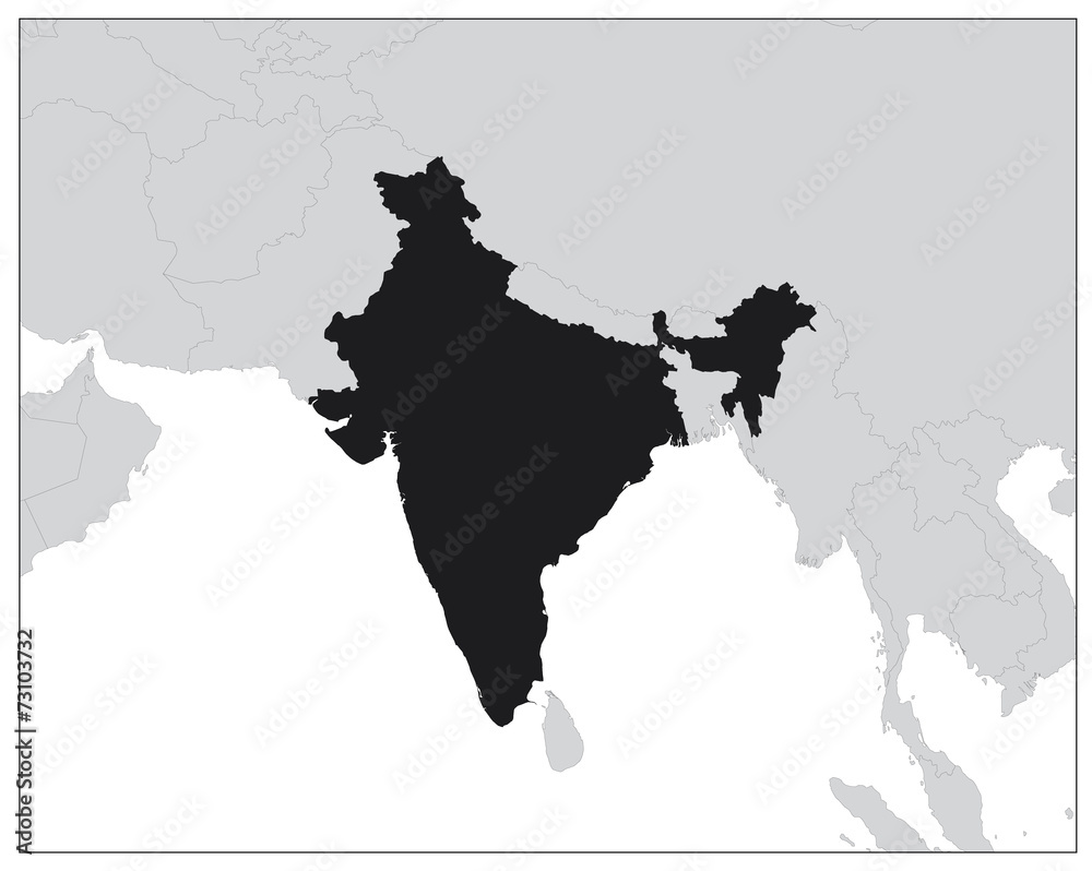 India Map - Gray EPS8 Stock Vector | Adobe Stock
