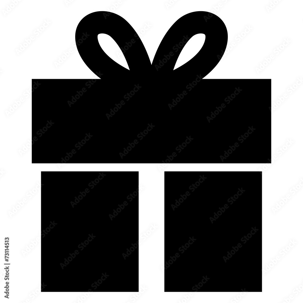 Icon: Geschenk mit Schleife – schwarz, Vektor, freigestellt Stock ...
