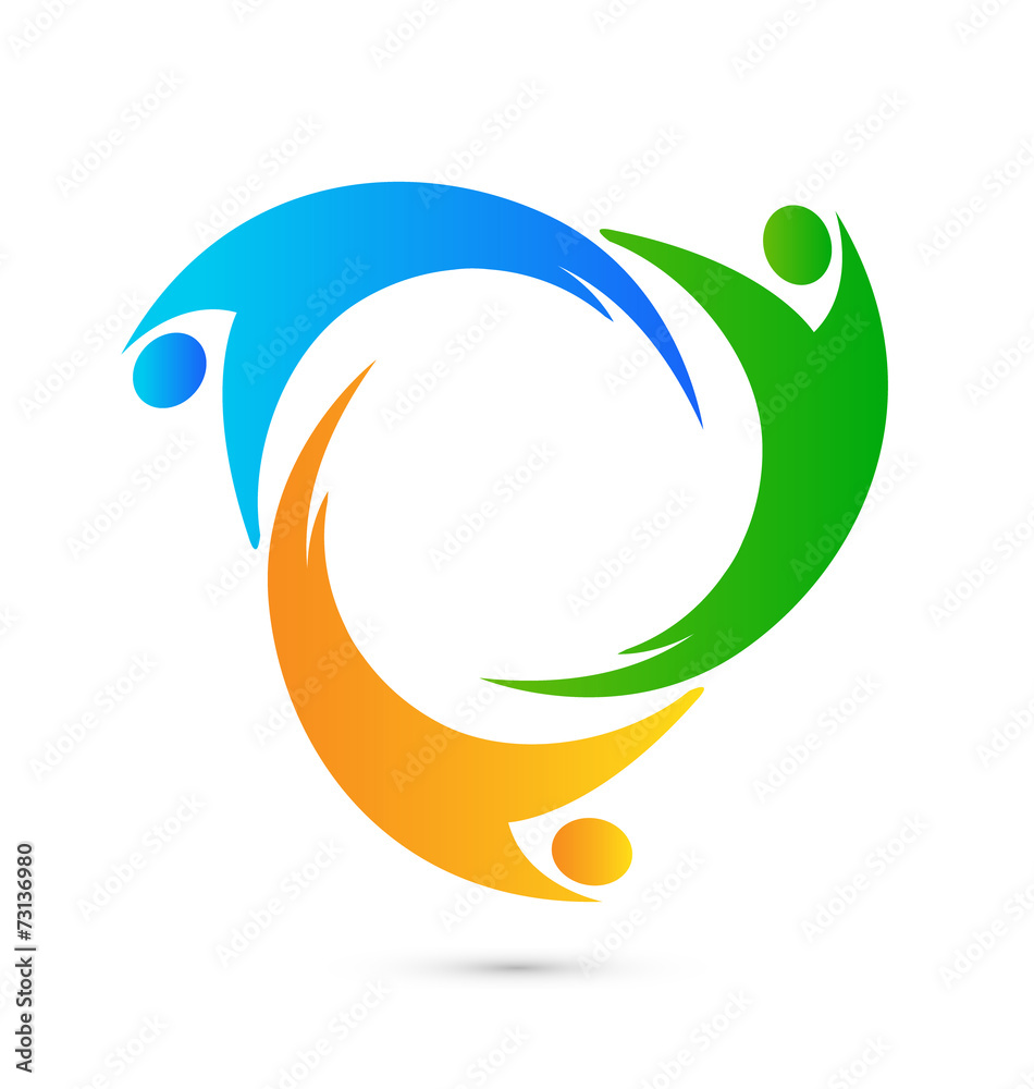 Teamwork unity people logo Stock Vector | Adobe Stock