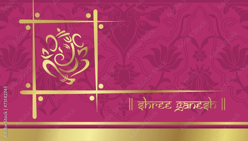 Ganesha, wedding card, royal Rajasthan, India Stock Vector | Adobe Stock