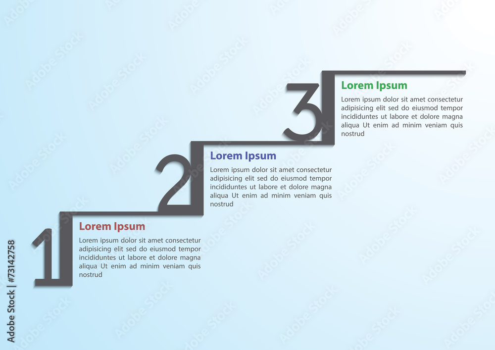 Step by step infographic template Stock Vector | Adobe Stock