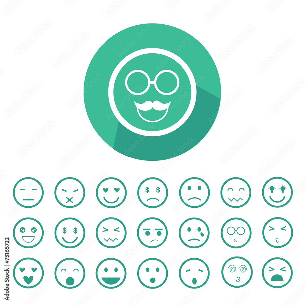 faces emoticon icons set Stock Vector | Adobe Stock