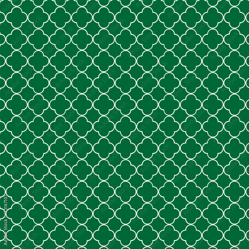 Green Quatrefoil Pattern
