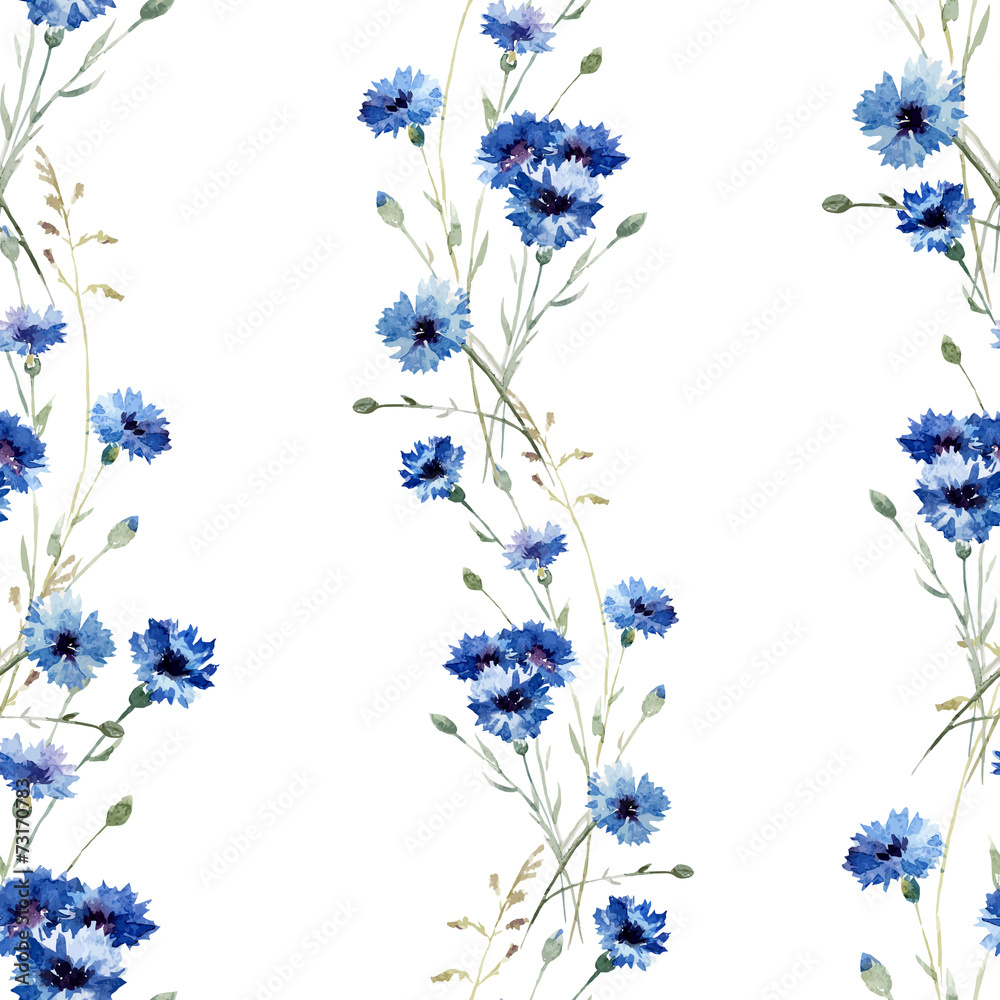 Blue flowers 7 Stock Vector | Adobe Stock