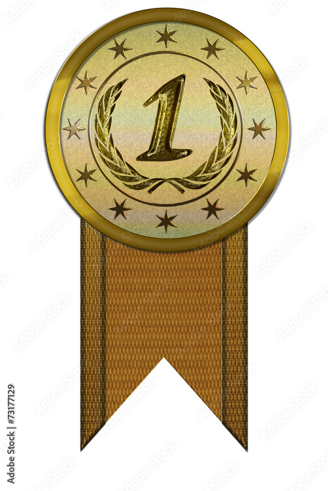 Photo Realistic Medal - First Place with Ribbon Stock Photo | Adobe Stock