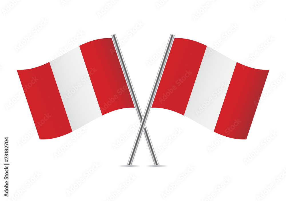 Peruvian flags. Vector illustration. Stock Vector | Adobe Stock