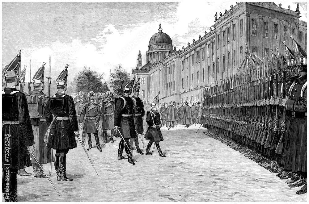 Prussian King & Prince : Military Review - 19th century Illustration ...