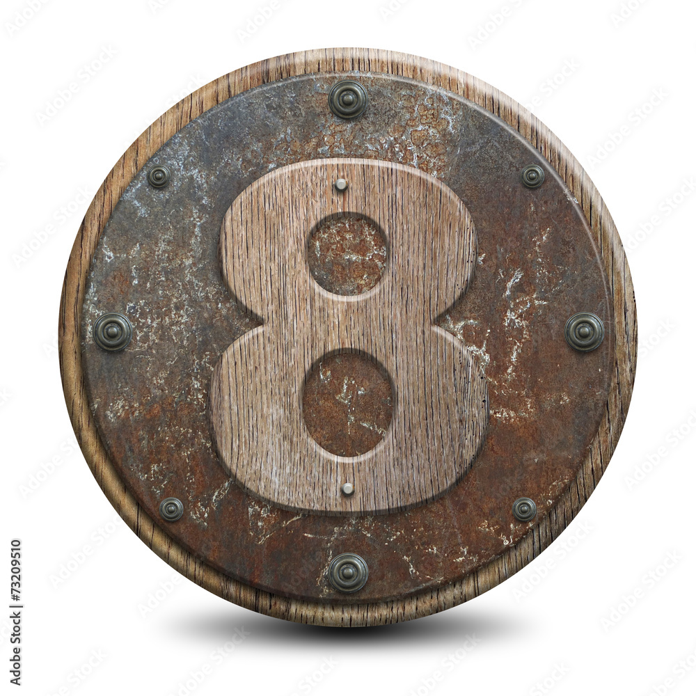 Plaque métallique - Chiffre 8 Illustration Stock | Adobe Stock