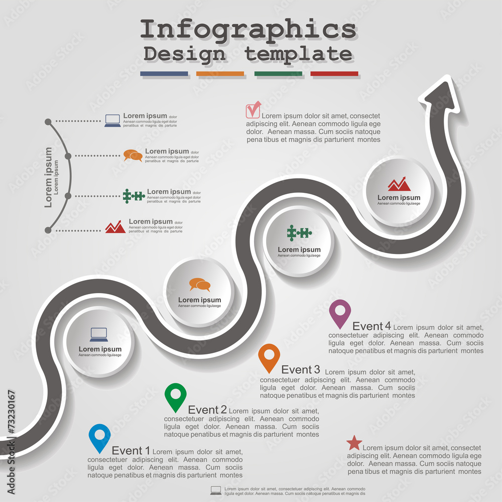 Road infographic timeline element layout. Vector Stock Vector | Adobe Stock
