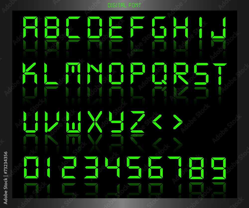 Digital Font Illustration Stock Vector | Adobe Stock