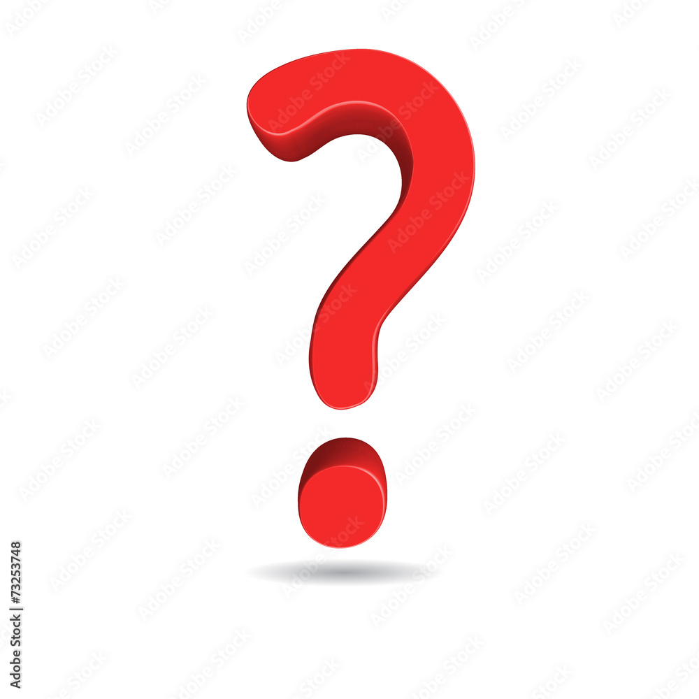 3D Vector Mark of interrogation, question sign. Stock Vector | Adobe Stock
