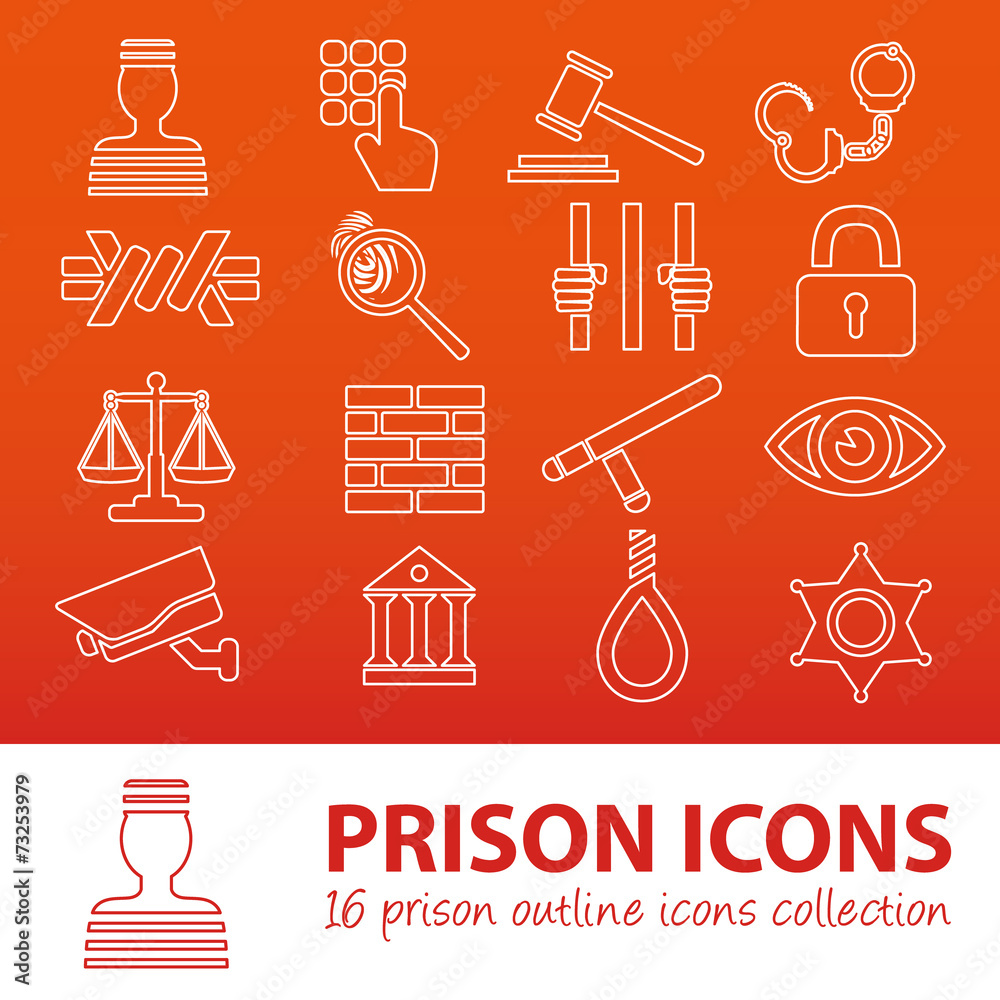prison outline icons Stock-Vektorgrafik | Adobe Stock
