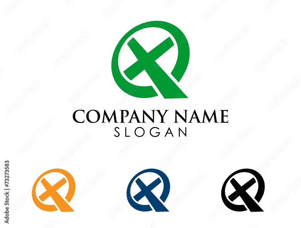 X circle font logo 2 Stock Vector | Adobe Stock