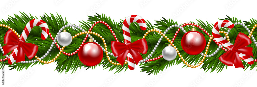 Christmas garland Stock Vector | Adobe Stock